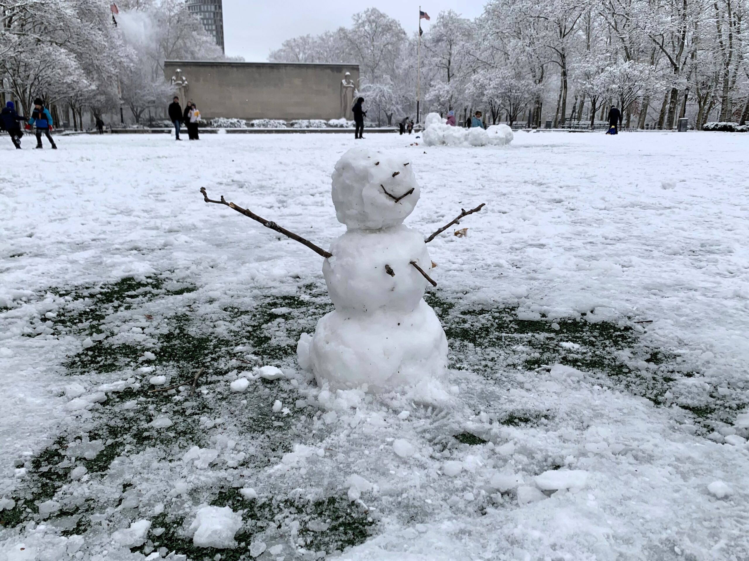 Snow, trees and caroling bring holiday cheer to Brooklyn Heights